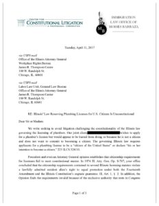 Letter - Illinois’ Law Reserving Plumbing Licenses for U.S. Citizens Is ...